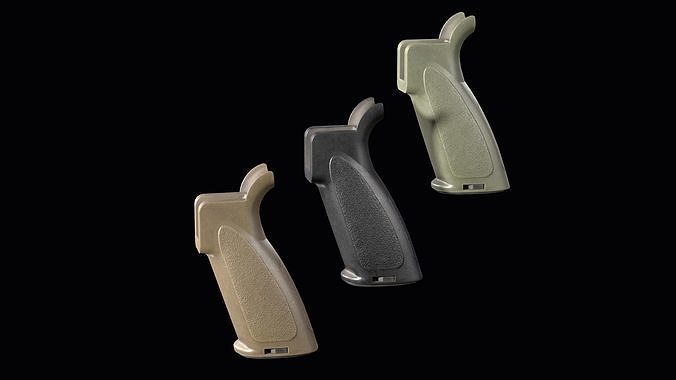 3D model AR 10 AR 15 pistol grip HK Battle Grip VR / AR / low-poly ...