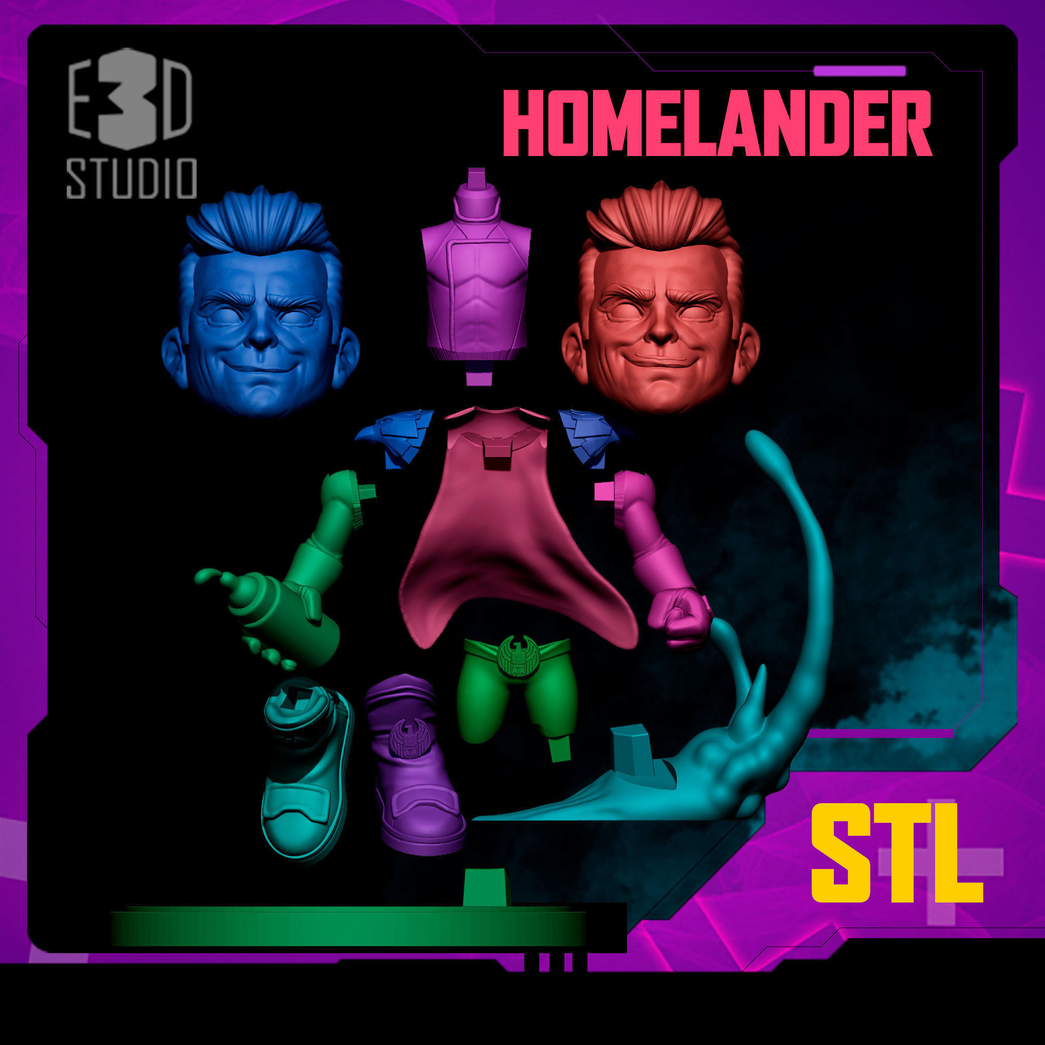 THE BOYS - HOMELANDER 3D model 3D printable | CGTrader