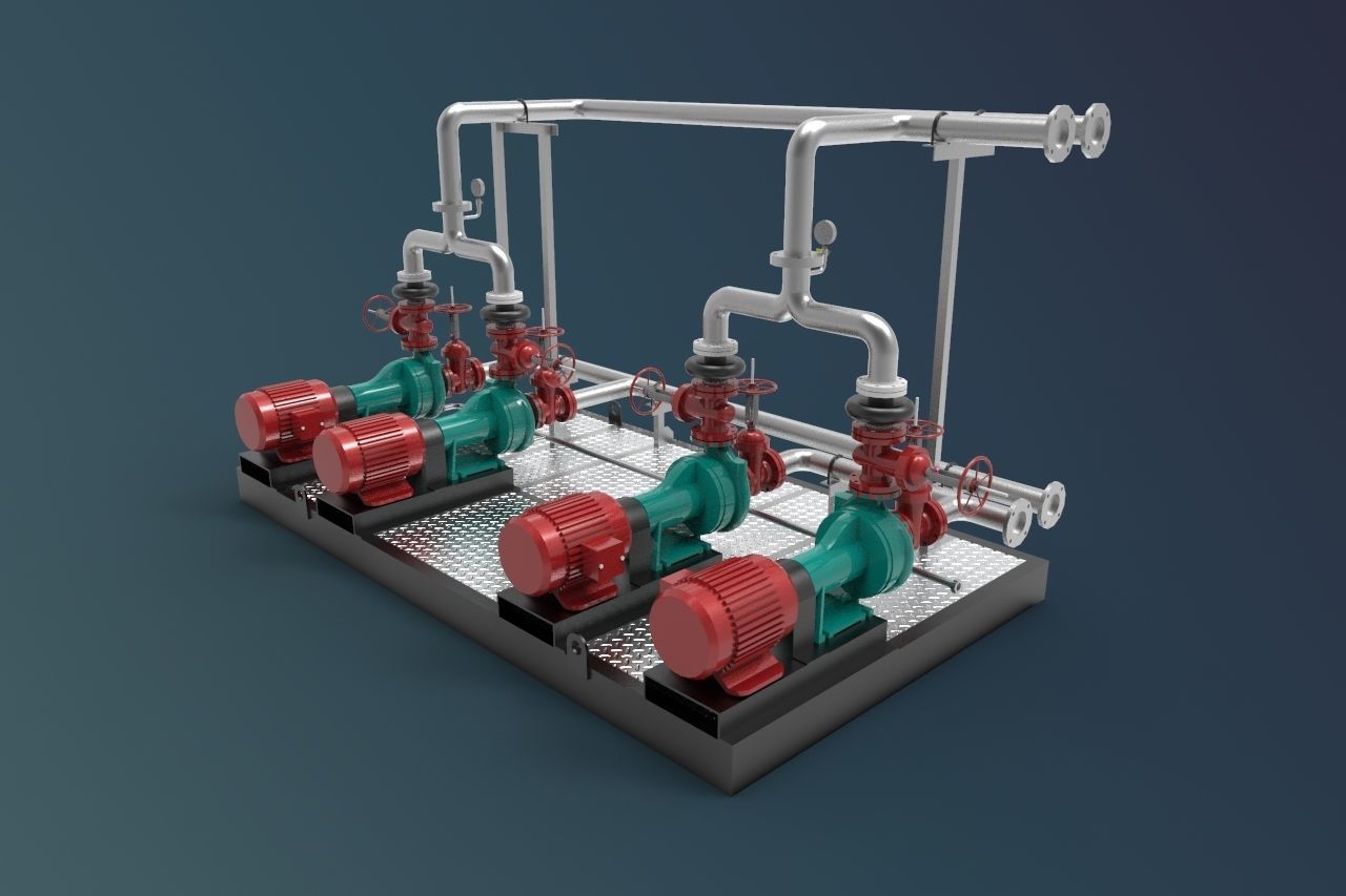 Piping System Model 3D model | CGTrader