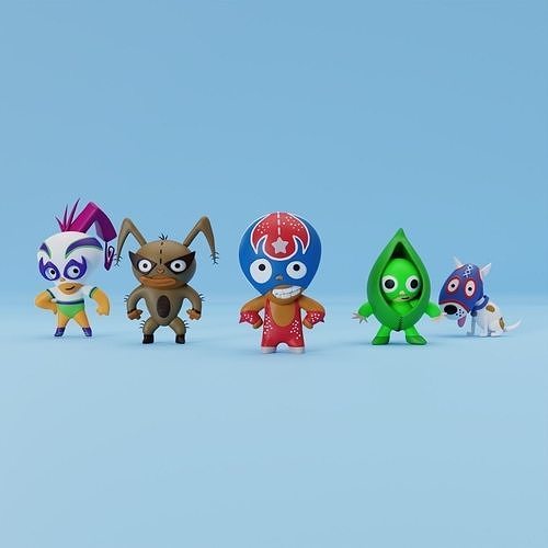 3D model Mucha Lucha Cartoon Character 3D Model Collection VR / AR ...