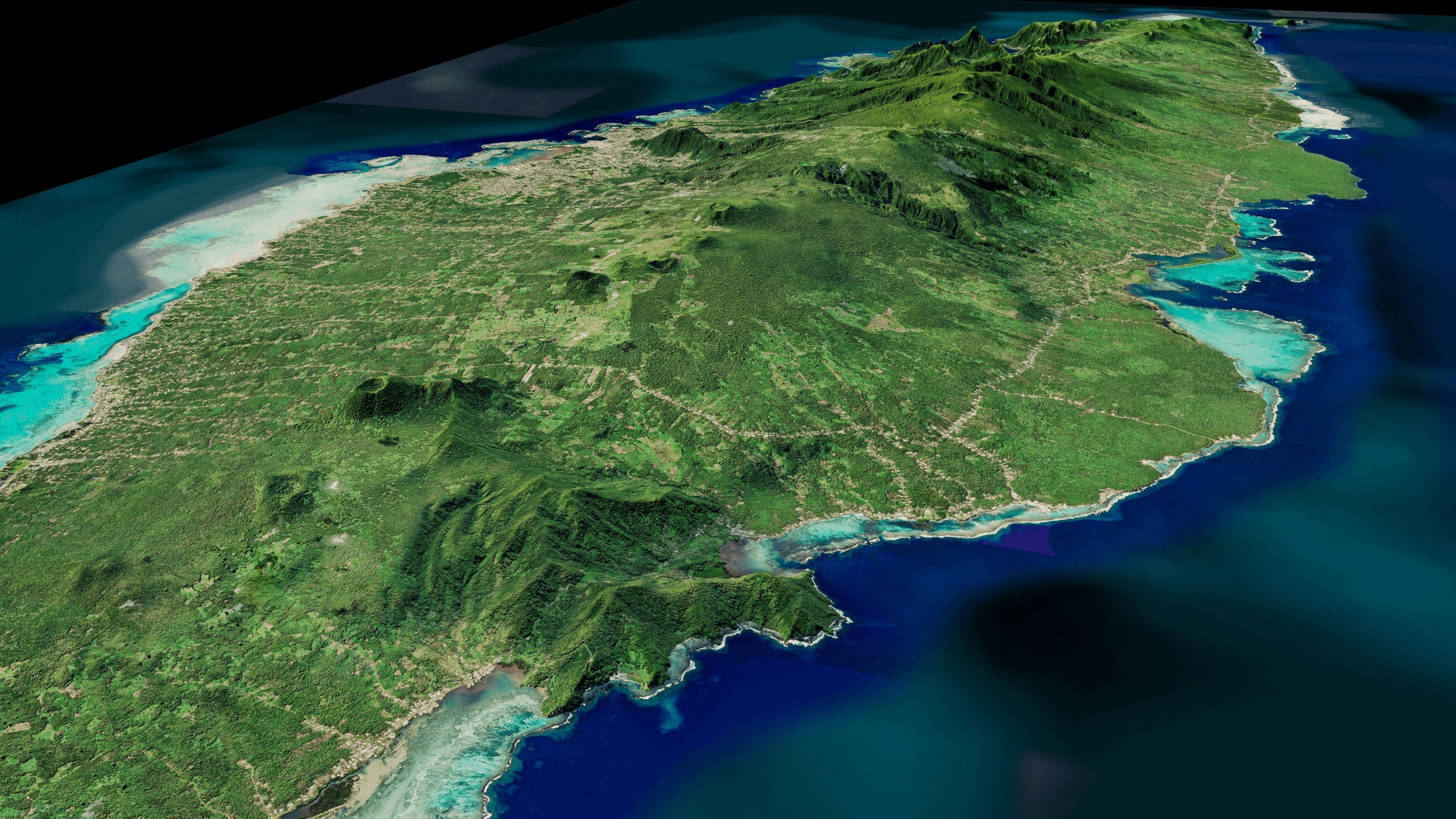 Upolu island samoa full 3d model terrain 3D model | CGTrader