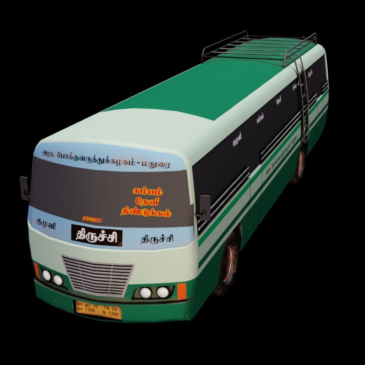 3D model South Indian Bus VR / AR / low-poly | CGTrader