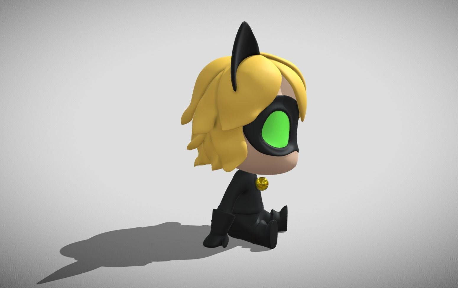 Cat Noir - Miraculous Ladybug Chibi Figure 3D Printable 3D model 3D ...
