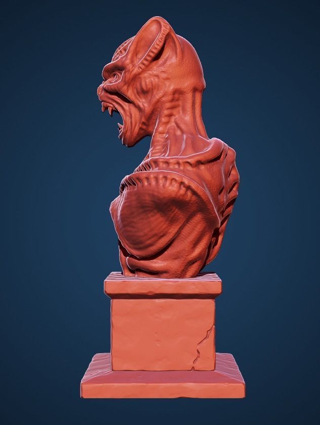 Bat Creature Bust for 3D Print 3D model 3D printable | CGTrader
