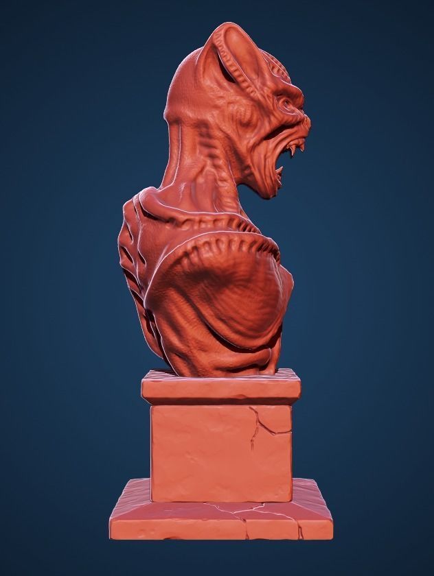 Bat Creature Bust for 3D Print 3D model 3D printable | CGTrader