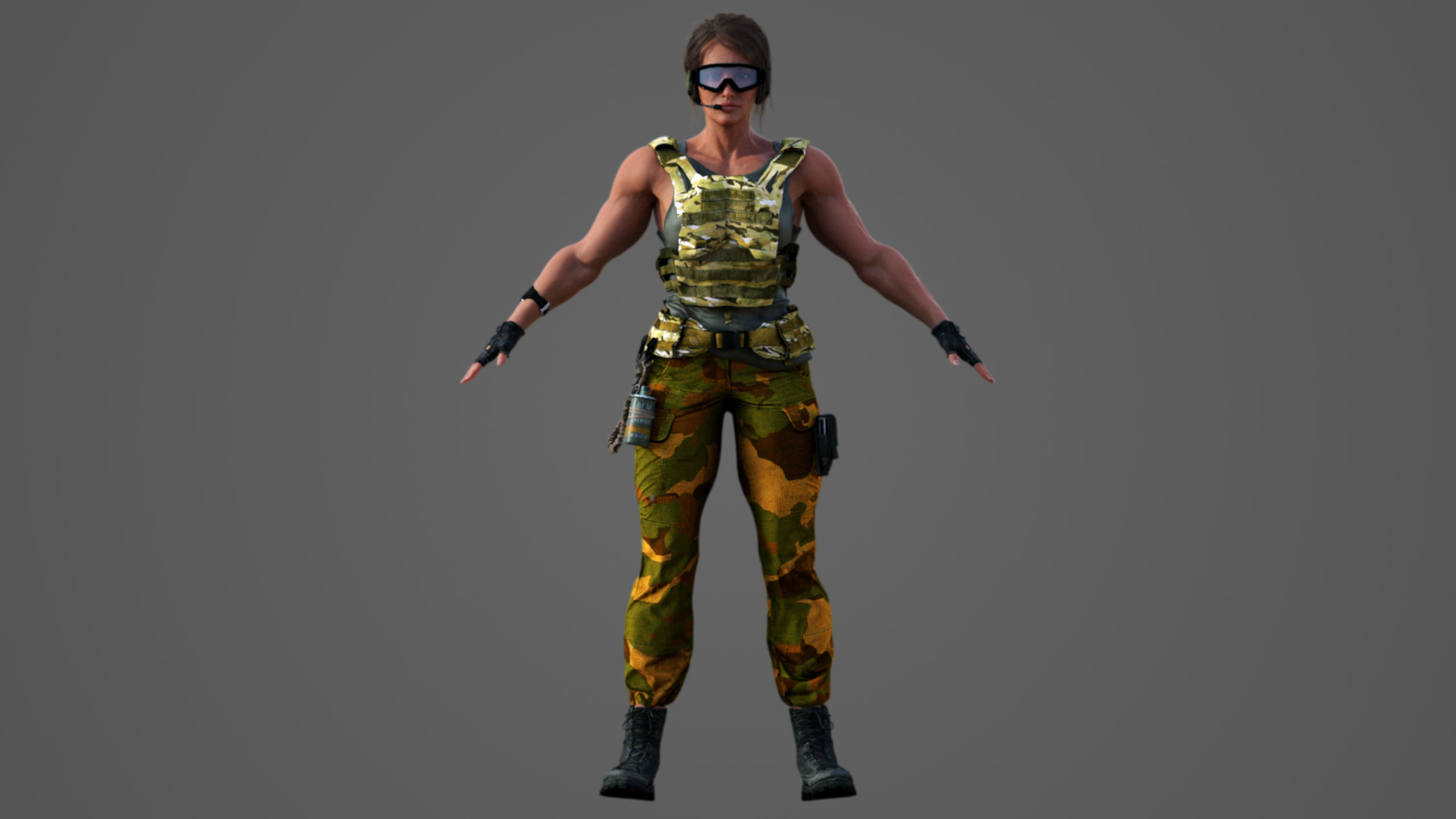 Female Military Soldier 3D model animated rigged | CGTrader