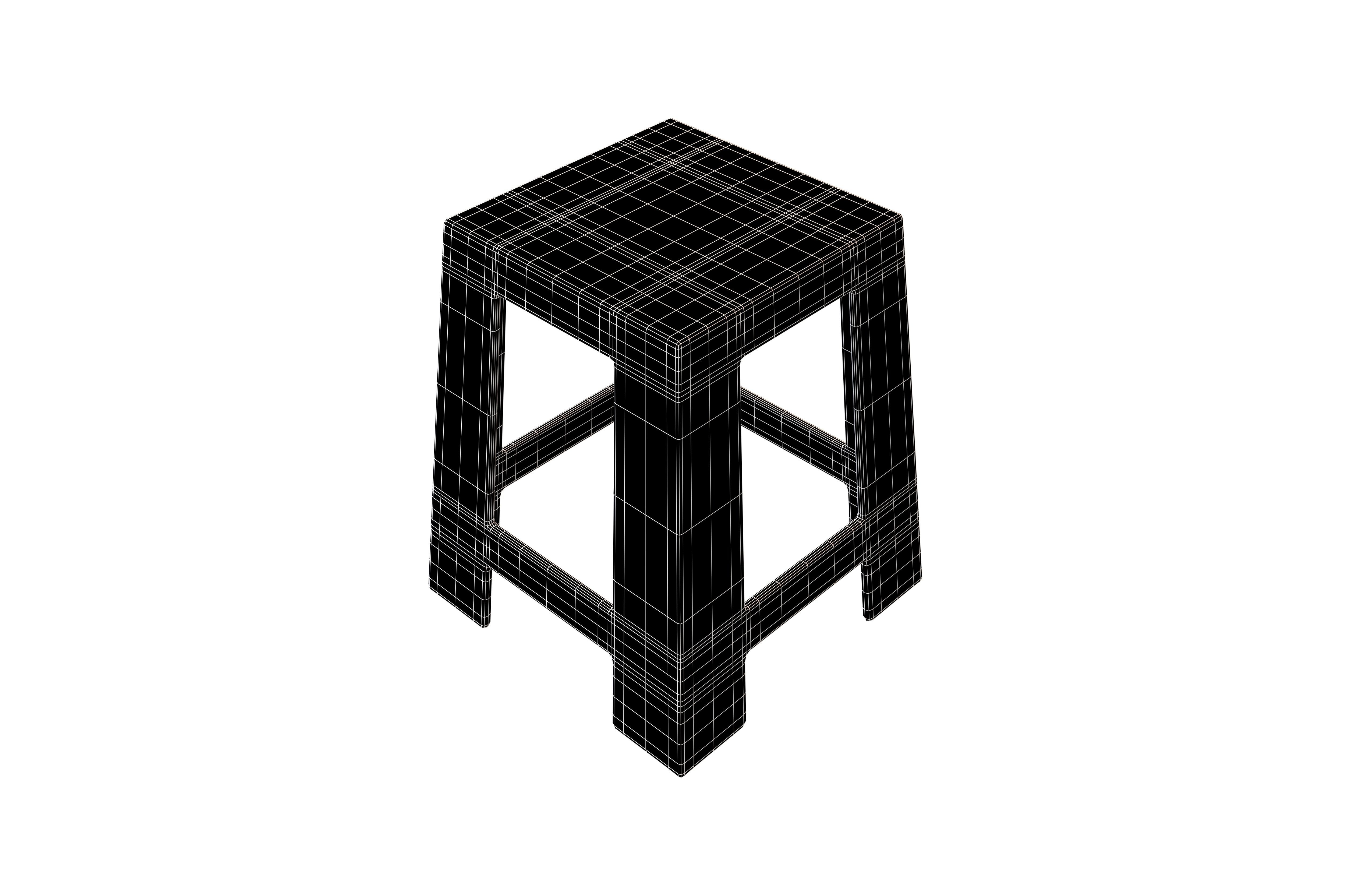 3D model Plastic Stool Chair v1 001 VR / AR / low-poly | CGTrader