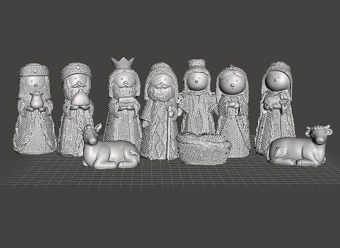 NATIVITY FULL SET 11 FIGURES MODEL CHRISTMAS ORNAMENT FAMILY 3D model ...