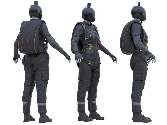 3D model Female Skydiving Suit VR / AR / low-poly | CGTrader