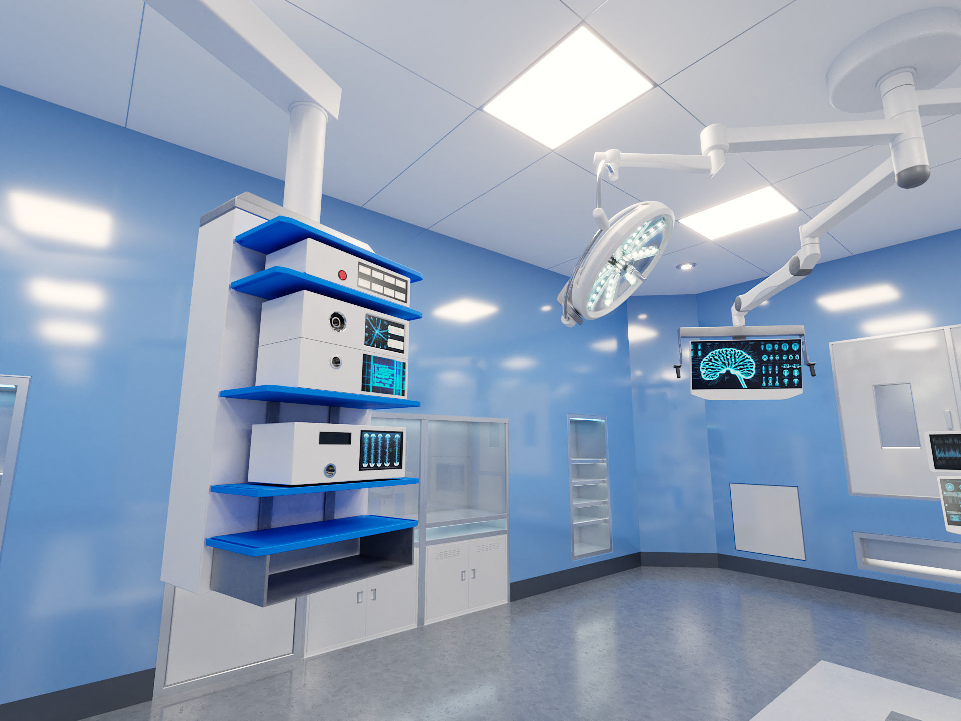 Surgical operating room with equipment 3D model | CGTrader