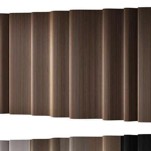 433 wall composition 14 wave fluted raised wood Reeded Panels 01 3D model | CGTrader