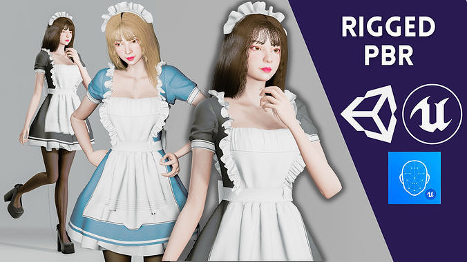3D model Maid Character - Game Ready VR / AR / low-poly | CGTrader