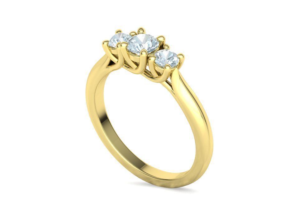 Engagement Ring 3 Stone Trellis Promise Ring 3Dmodel 3D model 3D ...