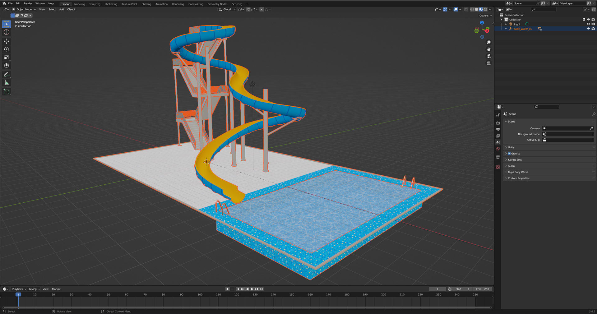 3D model Water Slide 01 VR / AR / low-poly | CGTrader
