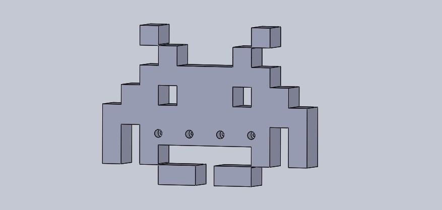 Space Invaders Key Holder 3D model 3D printable | CGTrader