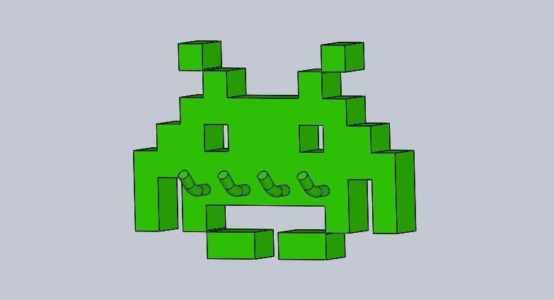 Space Invaders Key Holder 3D model 3D printable | CGTrader