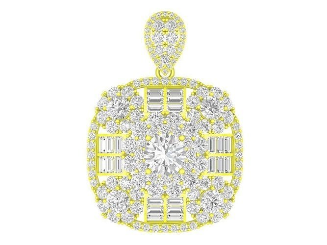 7235 Diamond Custom Pendant for women 3D model 3D printable | CGTrader