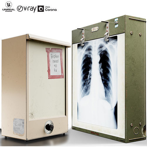 3D model Vintage Radiography Lightbox By Picker VR / AR / low-poly ...