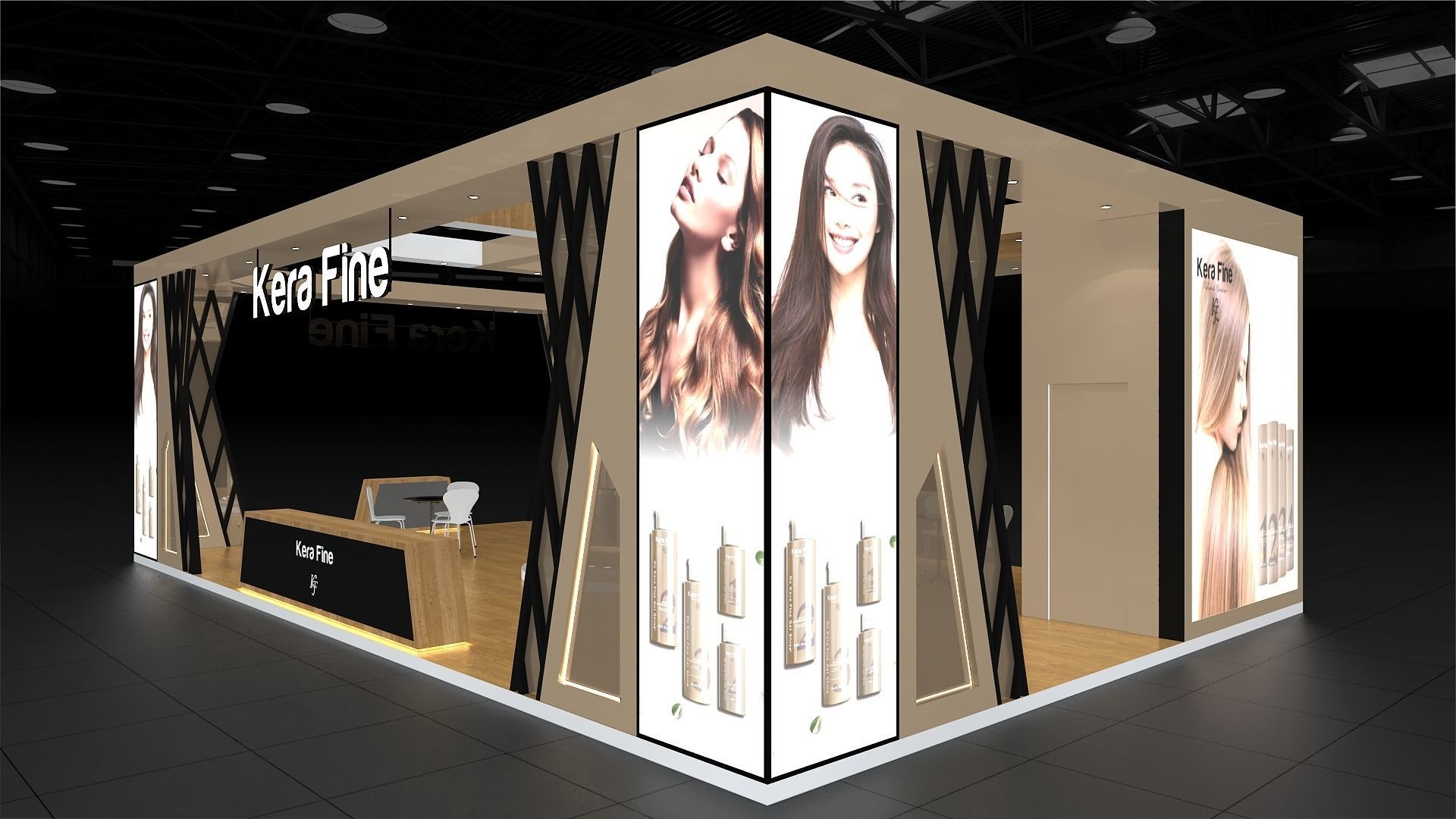 Exhibition Stand Stall 4 Side Open 7X11-Vray 3D model | CGTrader