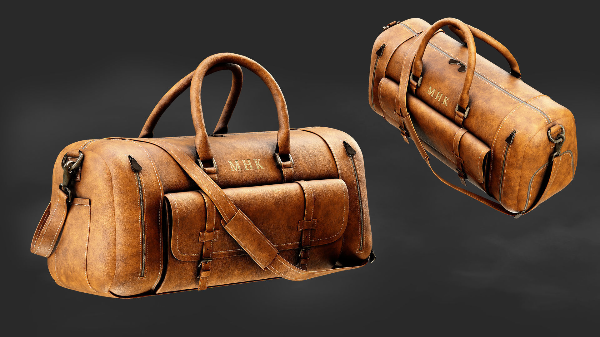 8 Leather accessories 3D model | CGTrader
