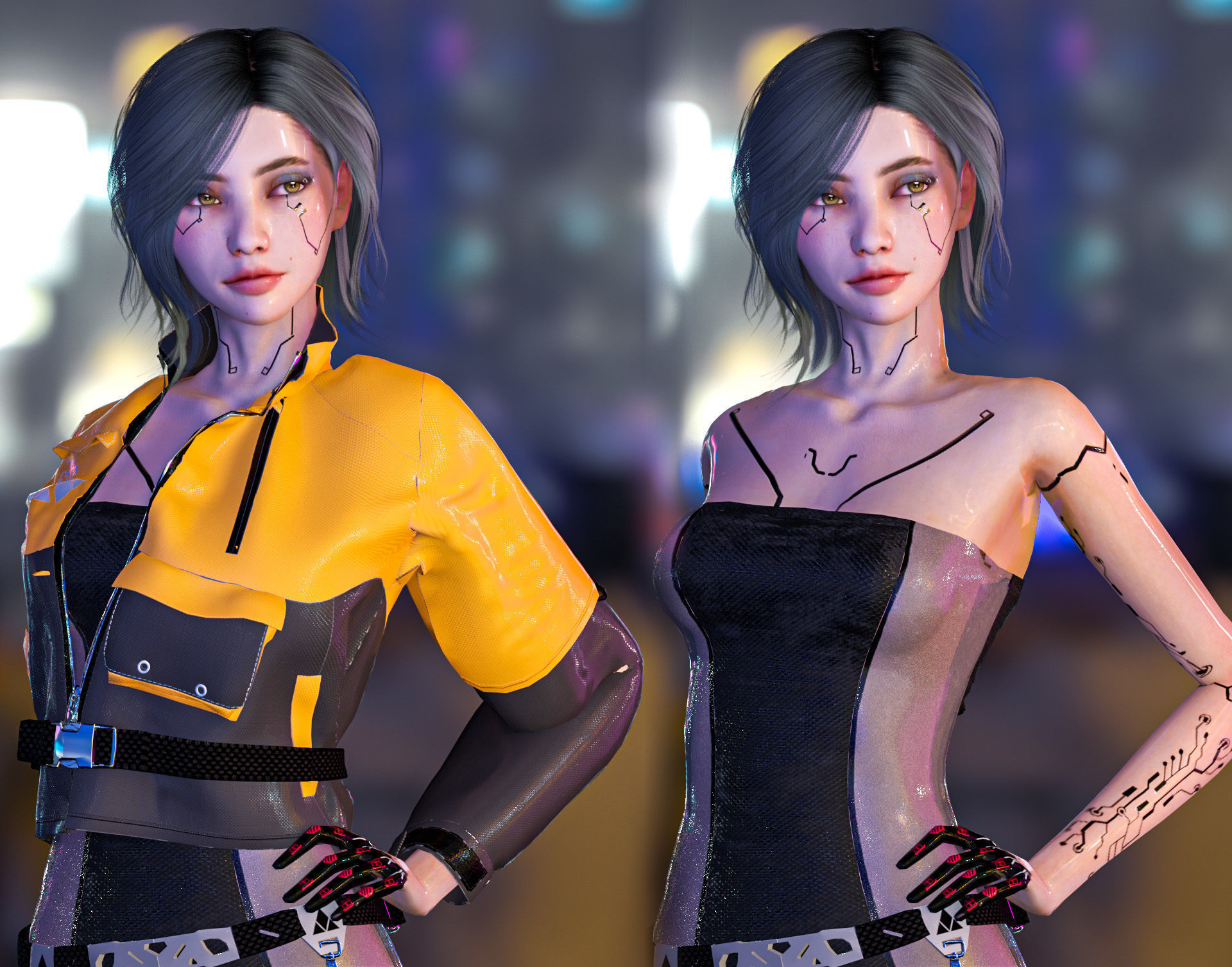 3D model Cyberpunk Girl - Game Ready VR / AR / low-poly | CGTrader