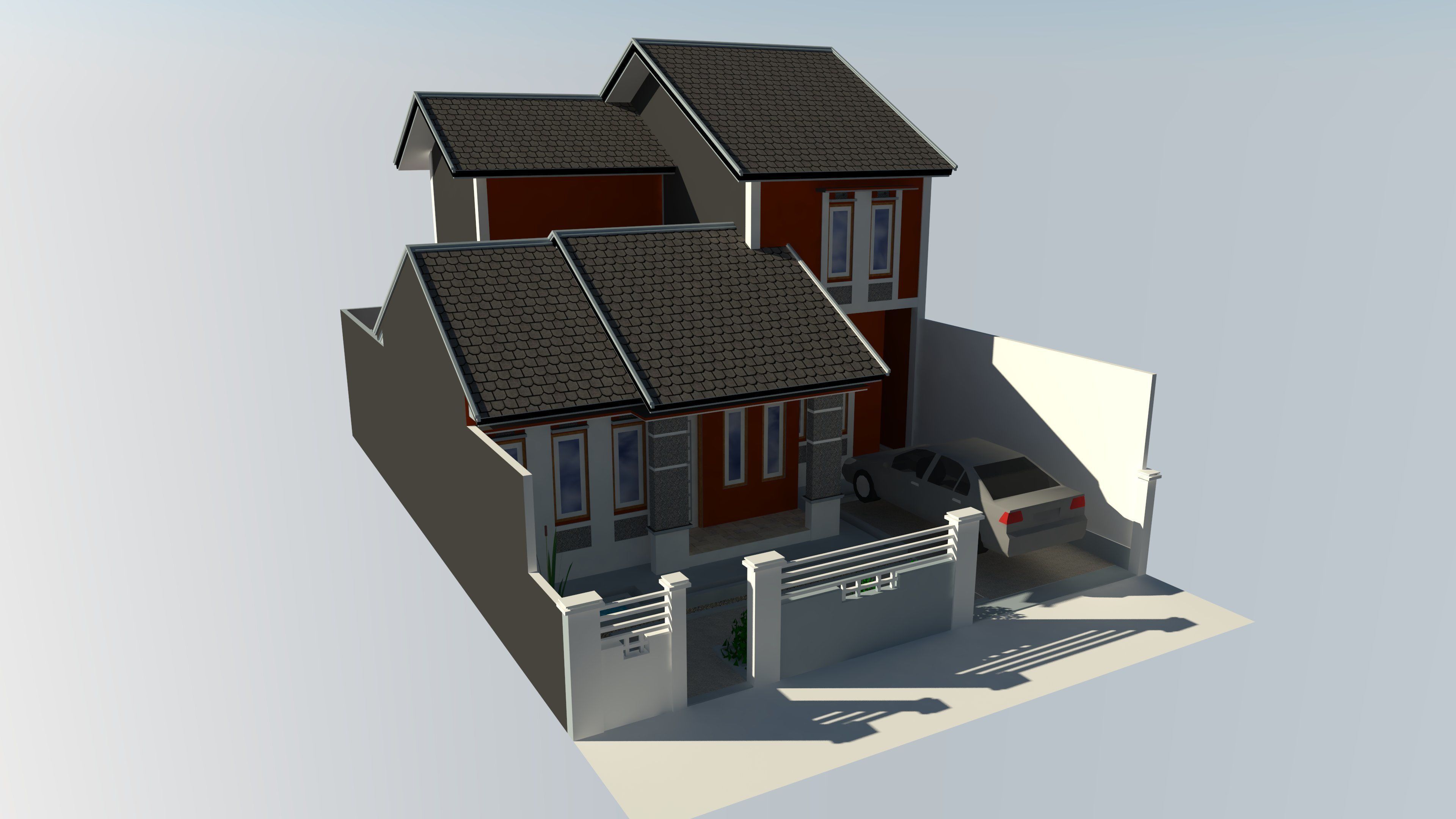 House land size 10 x 15 m 3D model | CGTrader