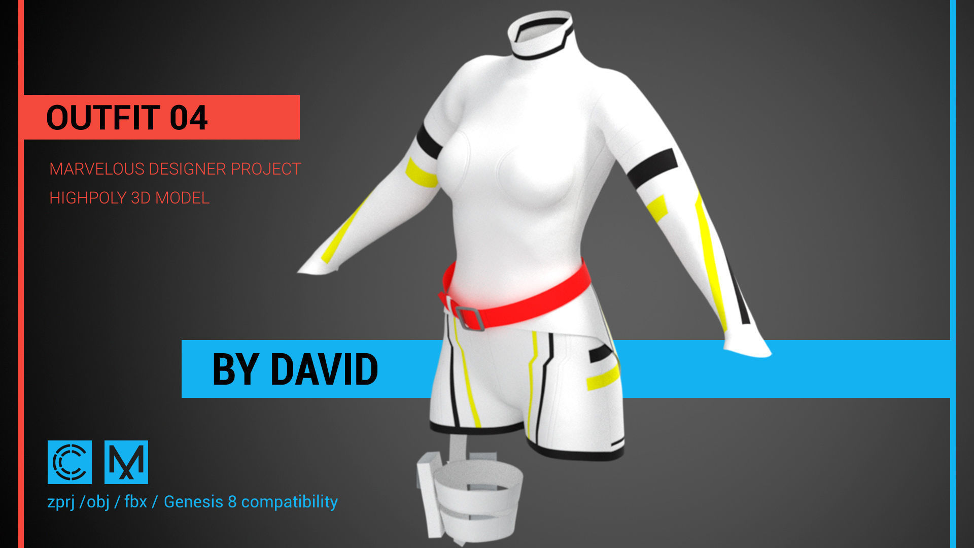 Outfit 04 - Marvelous Designer CLO project 3D model | CGTrader