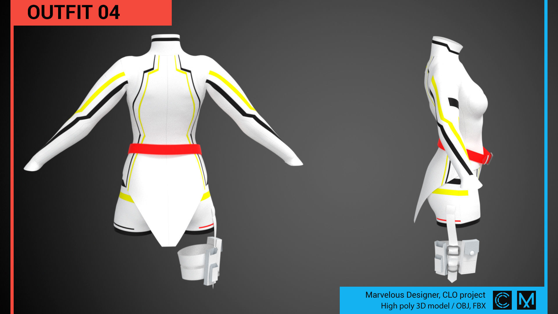 Outfit 04 - Marvelous Designer CLO project 3D model | CGTrader
