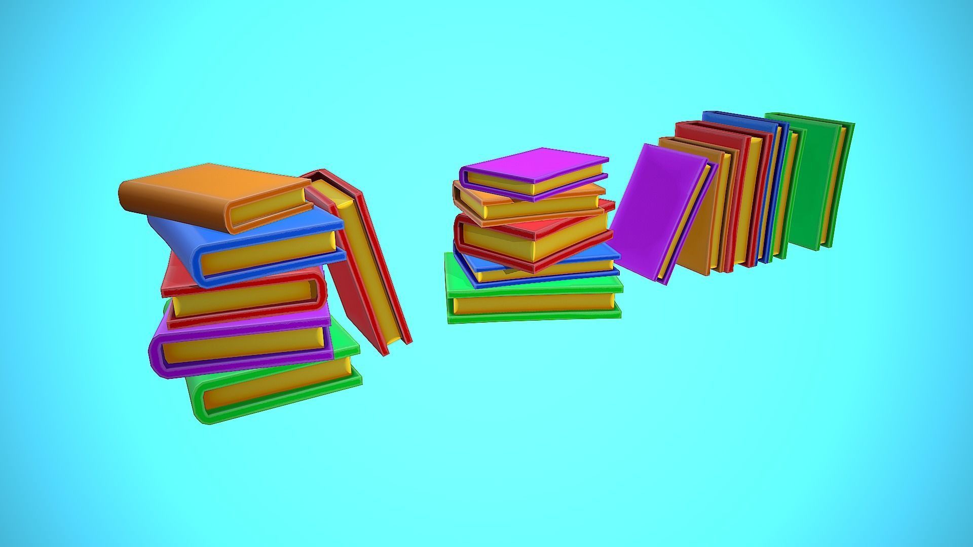3D model PILE OF BOOKS - BOOK CARTOON STYLIZED VR / AR / low-poly ...