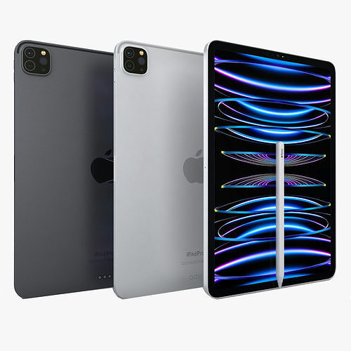 3D model Apple iPad Pro 11 2022 All Colors with Pencil VR / AR / low-poly | CGTrader