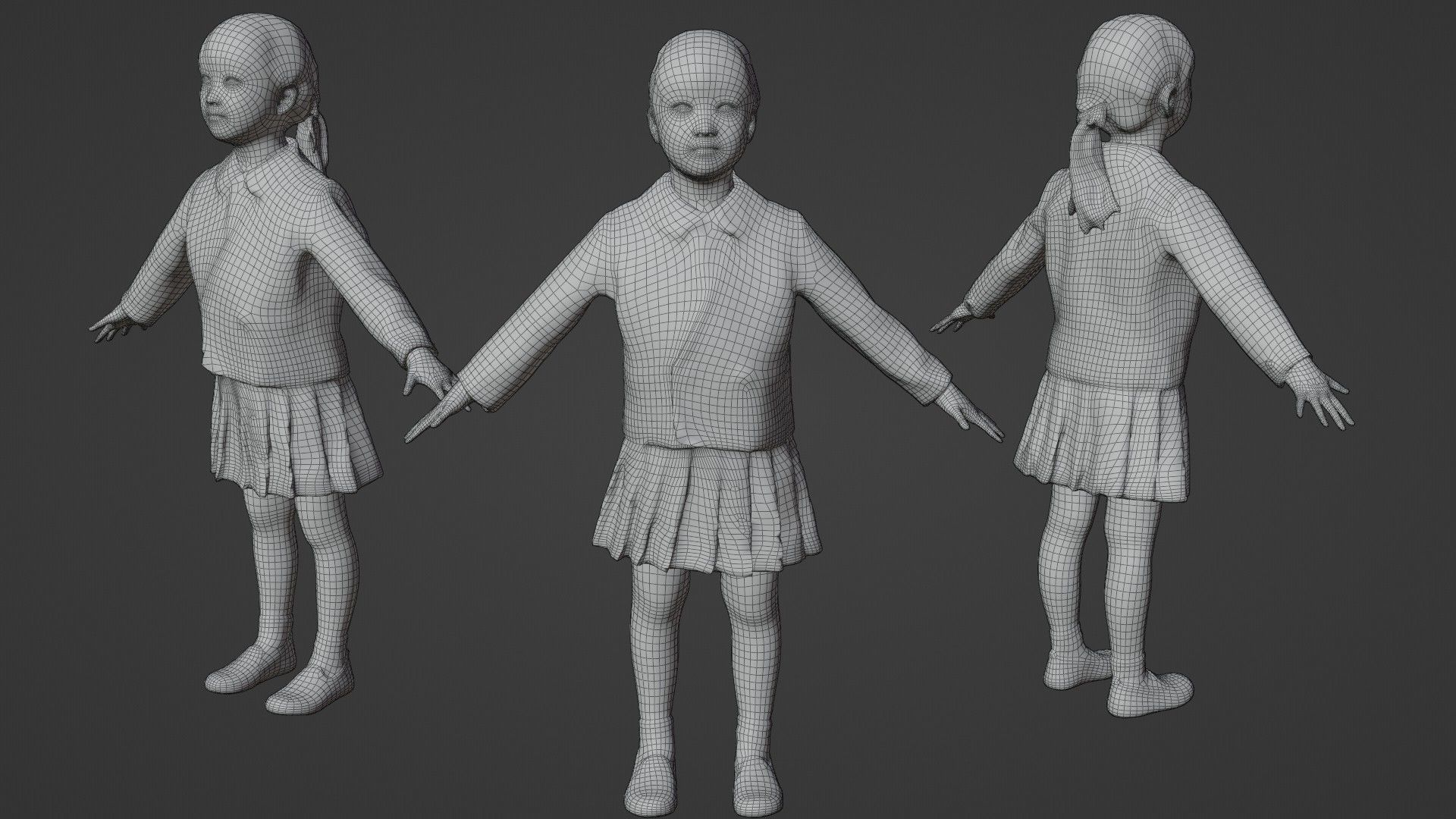 3D model Asian student girl-247 Emi VR / AR / low-poly | CGTrader