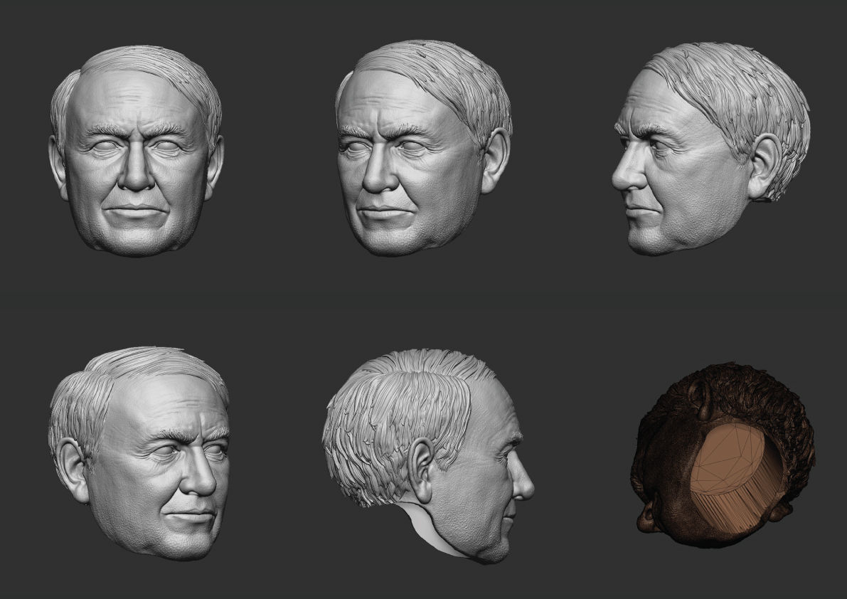 Thomas Edison Head 3D model 3D printable | CGTrader