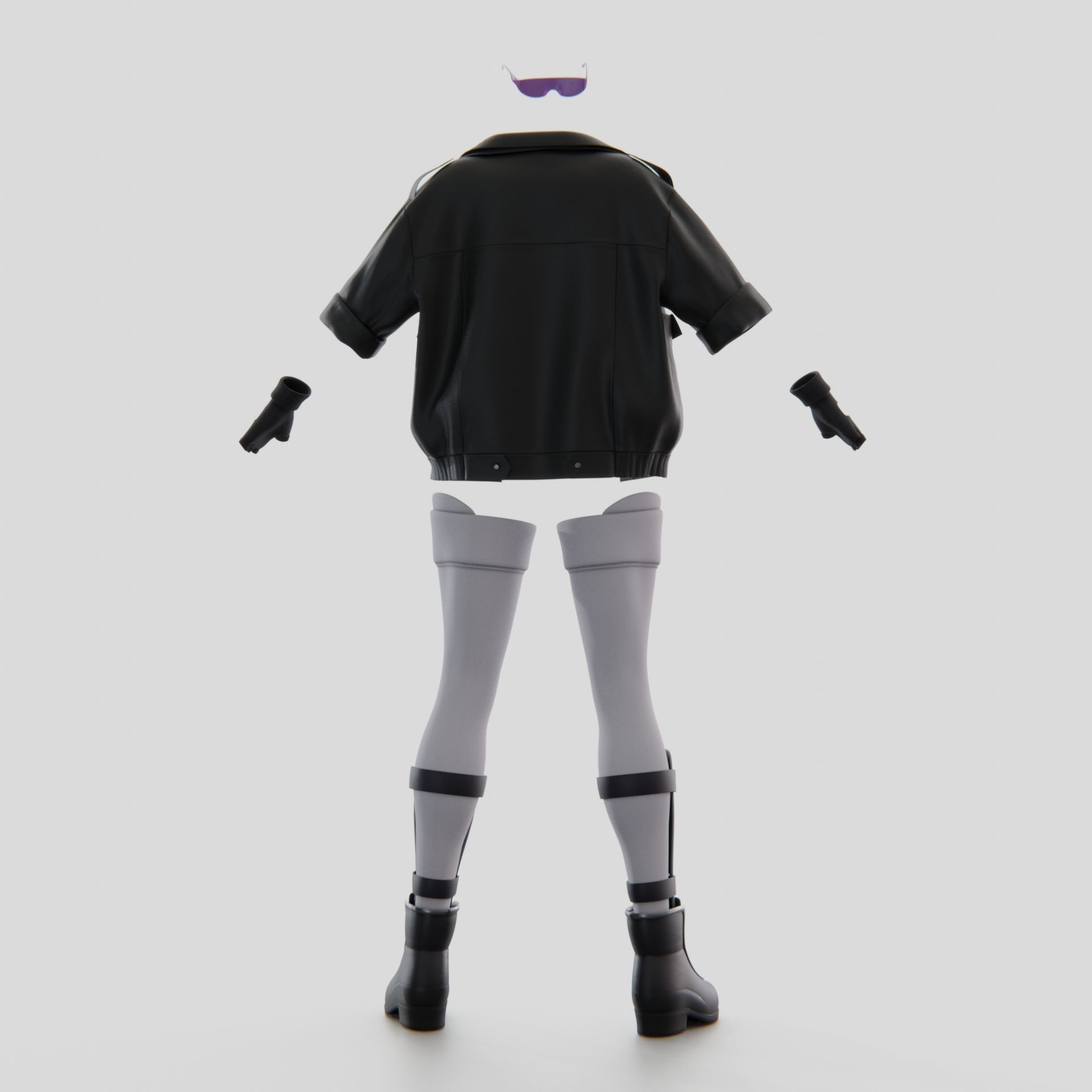 3D model GITS Motoko Kusanagi Outfit costume set VR / AR / low-poly ...