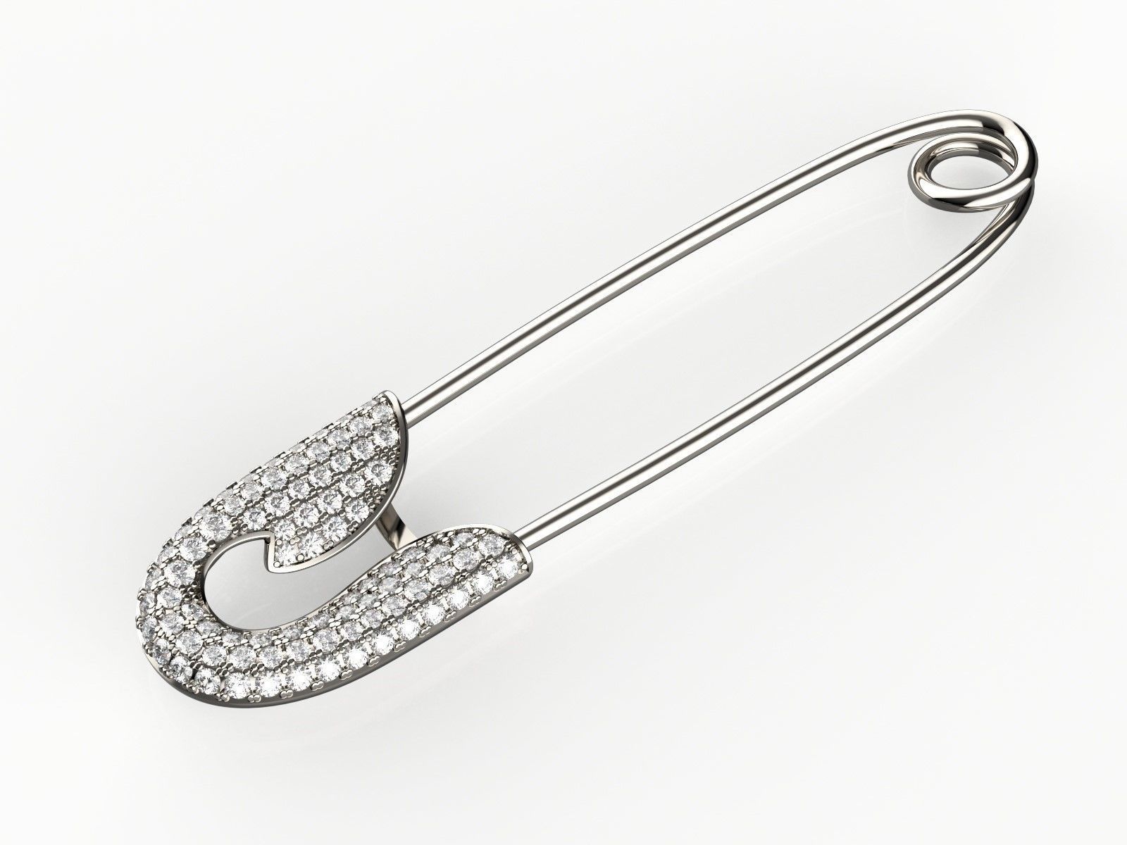 Diamond Safety Pin Brooch English Gold Pin 3D model 3D printable | CGTrader
