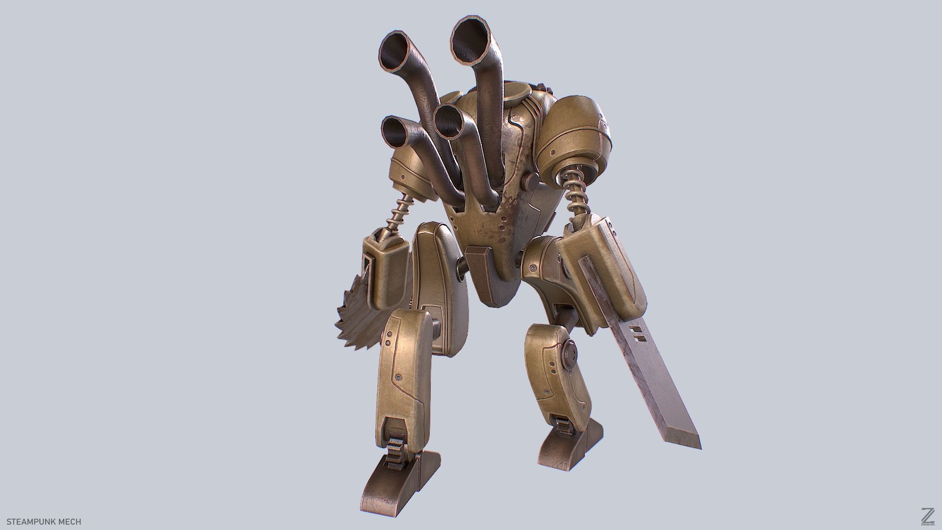 3D model Steampunk mech VR / AR / low-poly | CGTrader