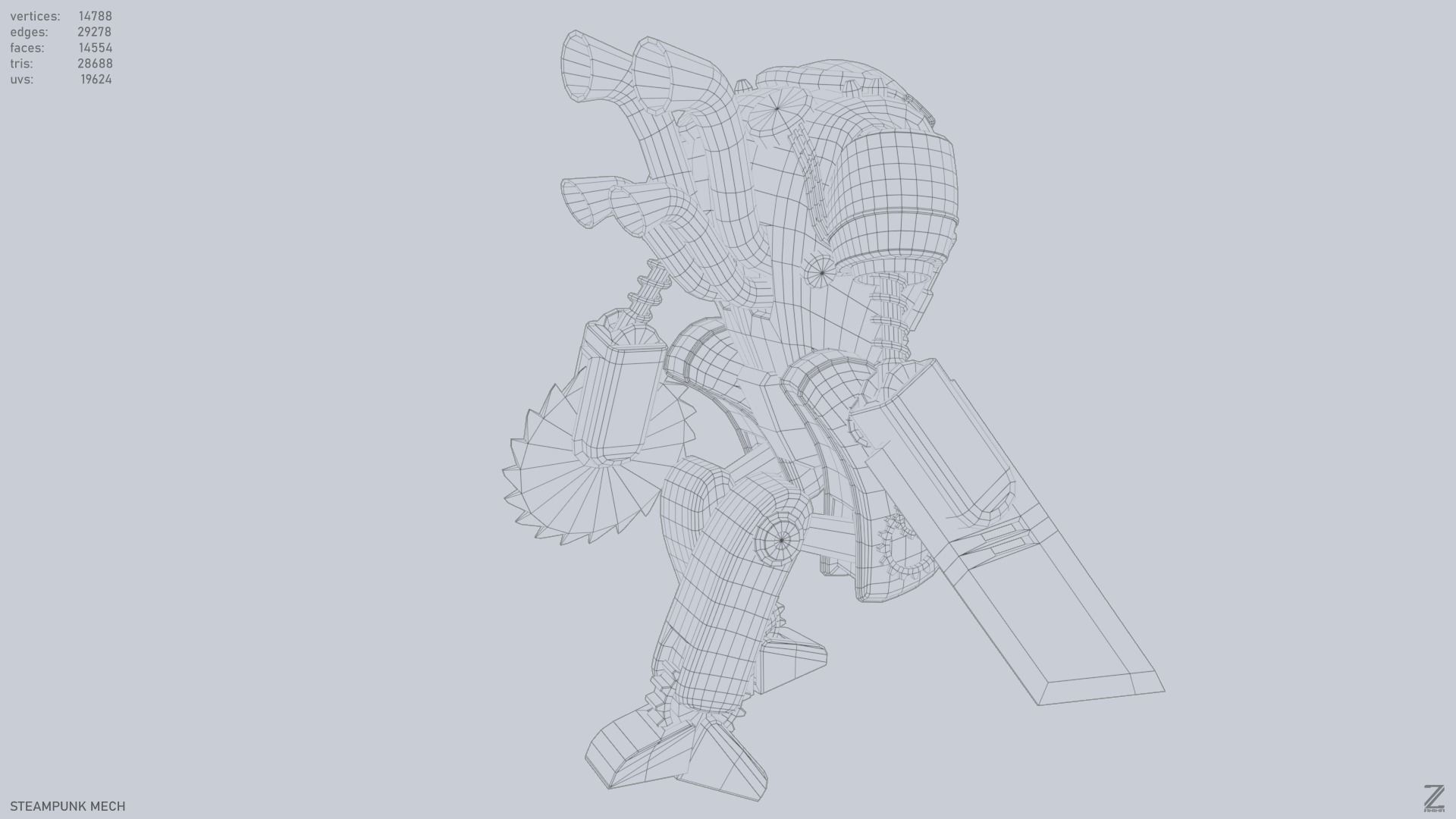 3D model Steampunk mech VR / AR / low-poly | CGTrader