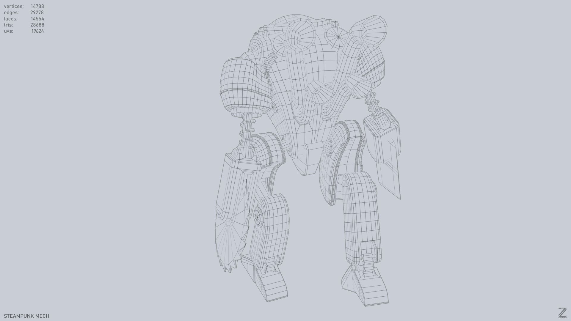 3D model Steampunk mech VR / AR / low-poly | CGTrader