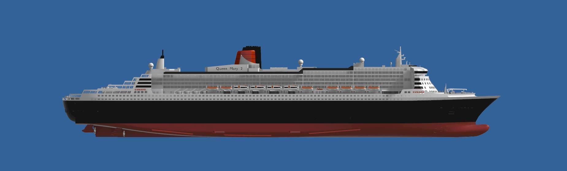 RMS Queen Mary 2 QM2 ocean liner 3D print ready model 3D model 3D ...