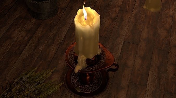 small hand held candle holder 3D model animated | CGTrader