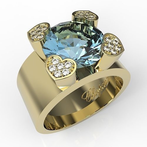 Chopard ring of hearts 3D model 3D printable | CGTrader