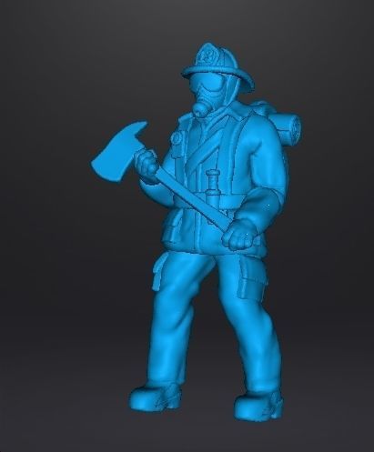 FIREMAN WITH AXE MINIATURE MODEL FIGURE FOR GAMES DND RPG 3D model 3D ...