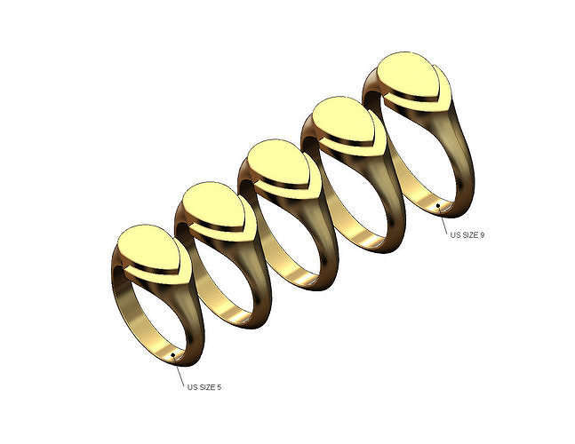 Stepped almond ring Us sizes 5to9 3D model 3D printable | CGTrader