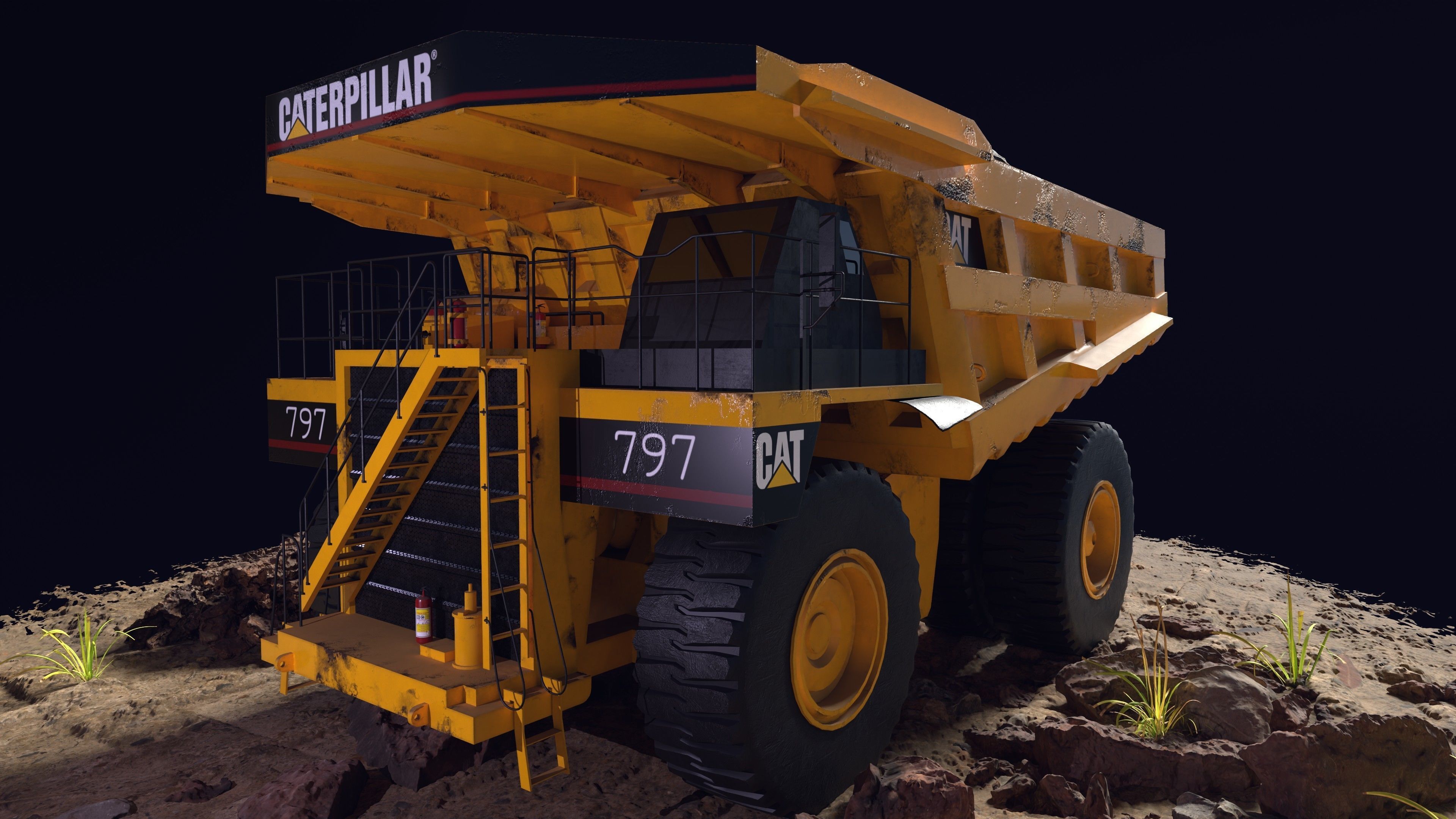 3D model Caterpillar-797B-Truck-PBR VR / AR / low-poly | CGTrader