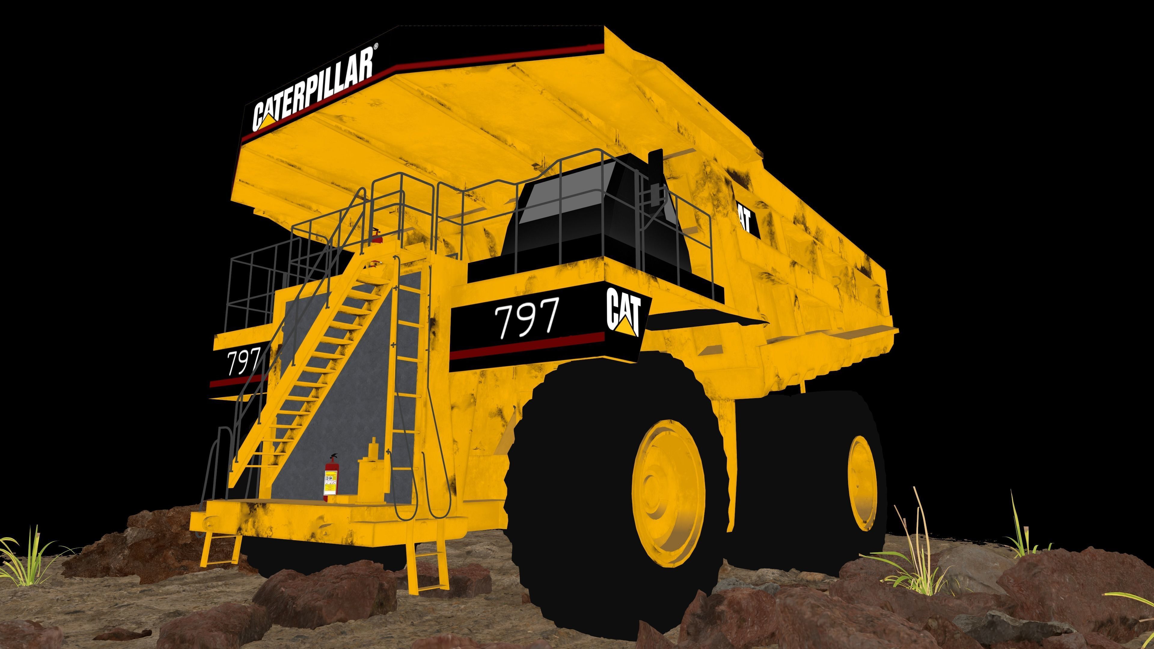 3D model Caterpillar-797B-Truck-PBR VR / AR / low-poly | CGTrader