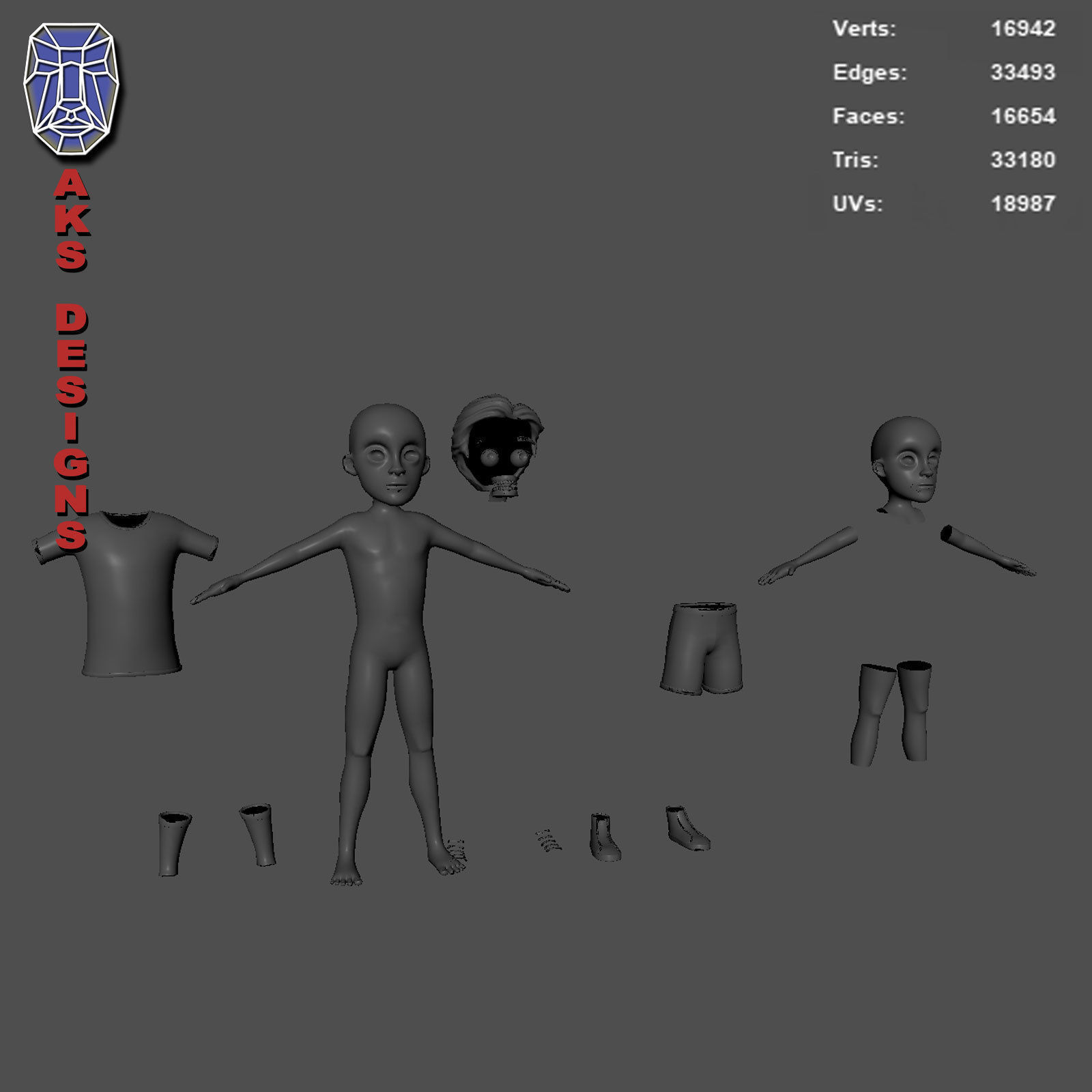 cartoon boy v4 base mesh free 3D model | CGTrader