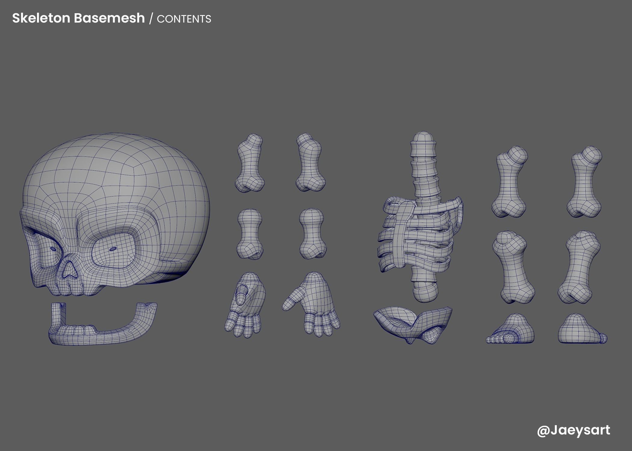 Skeleton Basemesh 3D model | CGTrader