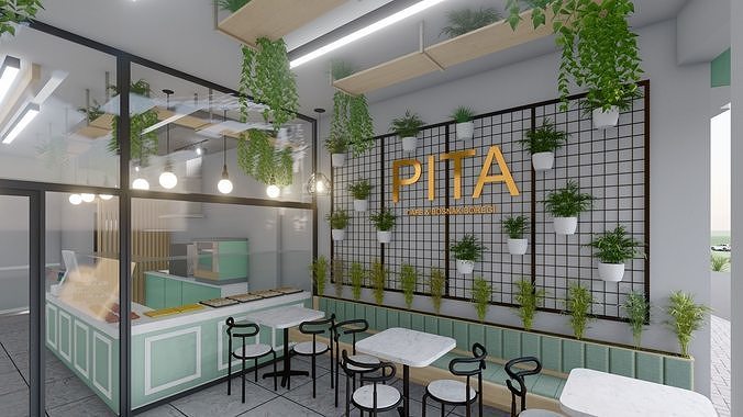 3D model PITA CAFE DESIGN VR / AR / low-poly | CGTrader