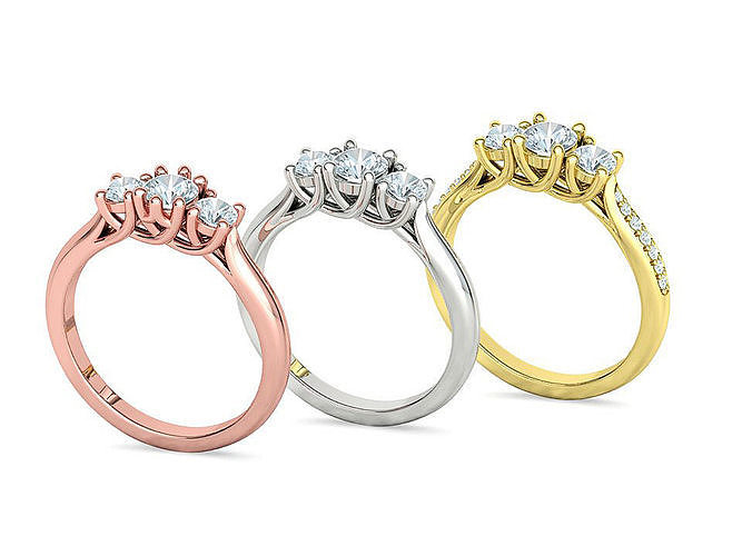 Engagement Solitaire Trellis Rings 3 RING SET 3D Model Collection 3D ...