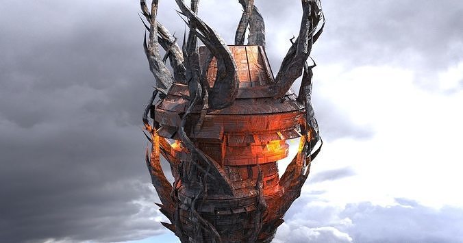 3D model Winter Dagon sci fi cult Tower VR / AR / low-poly | CGTrader