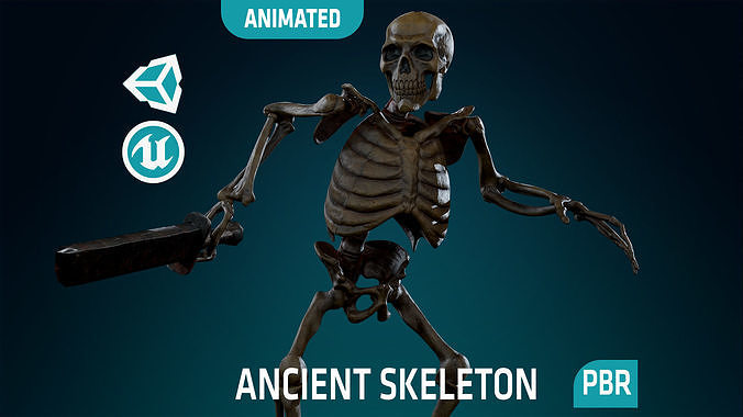 3D model Skeleton Undead Warrior Ancient - Lowpoly - Game Ready VR / AR ...
